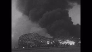 XD57934 " HINDENBURG EXPLODES!" 1937 HINDENBURG ZEPPELIN TRANS-ATLANTIC ...